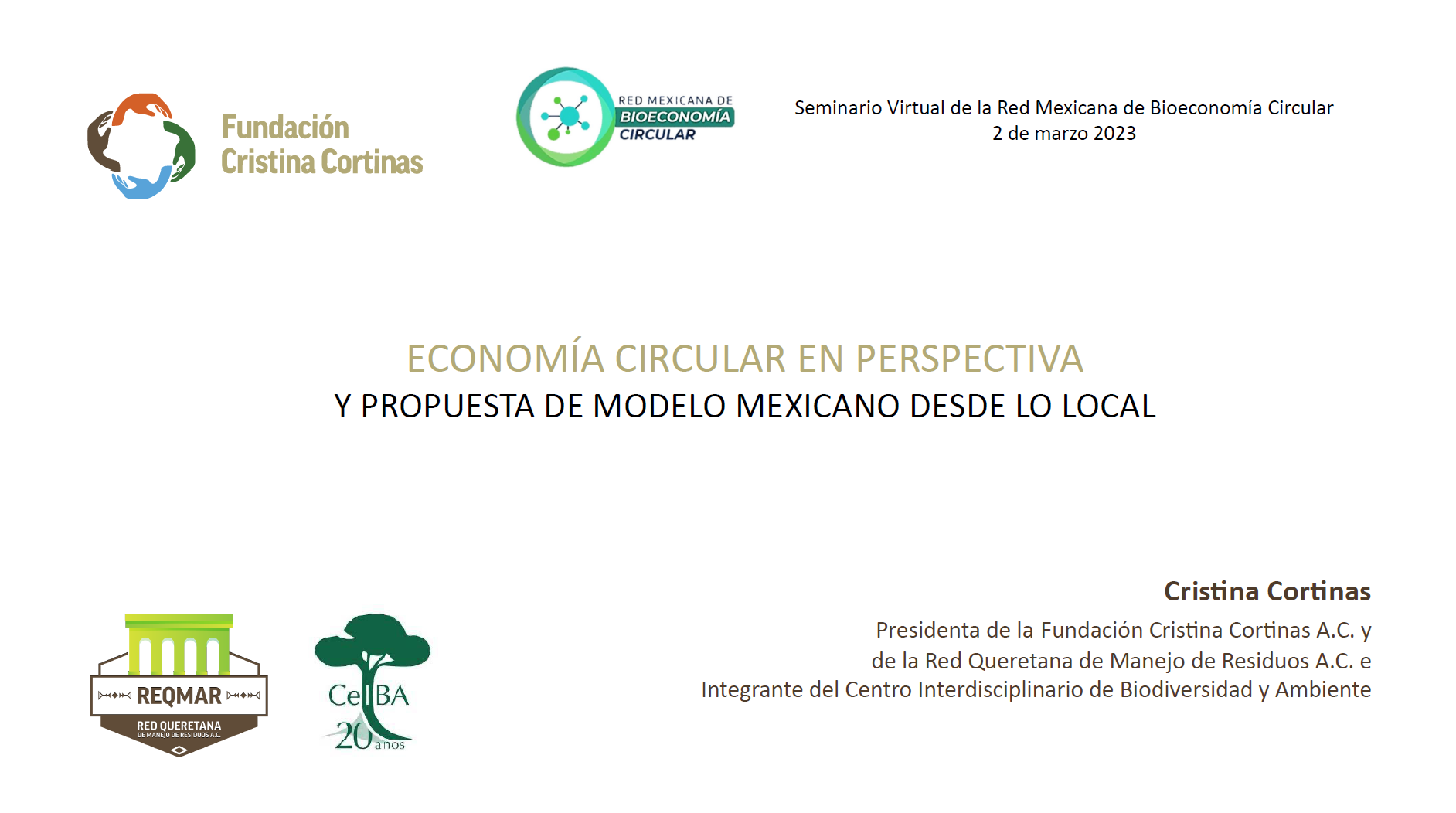 Economía Circular y Modelo Mexicano desde lo Local